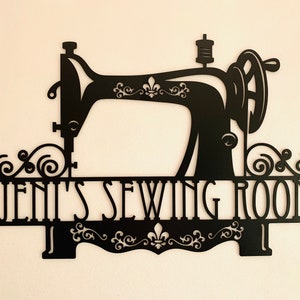 Personalized Sewing Machine Sign – Custom Sewing Room - Metal Wall Art ...
