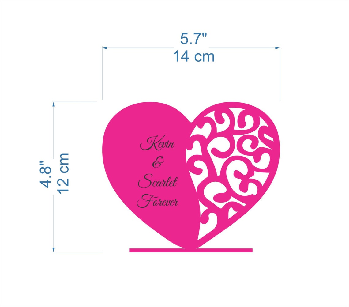 Personalized Heart With Custom Names Wedding Gift for Couple - Etsy