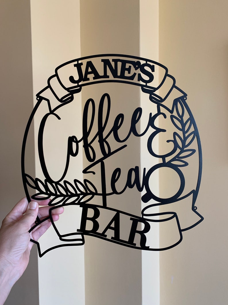 Personalized Metal Sign Coffee & Tea Bar Custom Laser Cut Name - Etsy