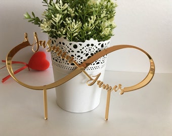Infinity Symbol With Love Mr and Mrs Cake Topper - Etsy