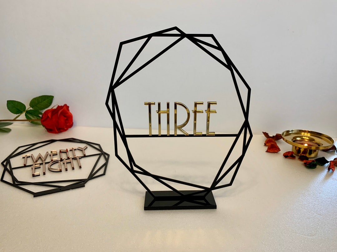 Metal Wedding Table Numbers – Modern Table Signs & Holders, Reception ...