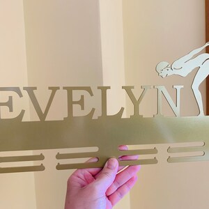 Personalized Swim Medal Holder Swimming Medal Wall Hanger Custom Name ...