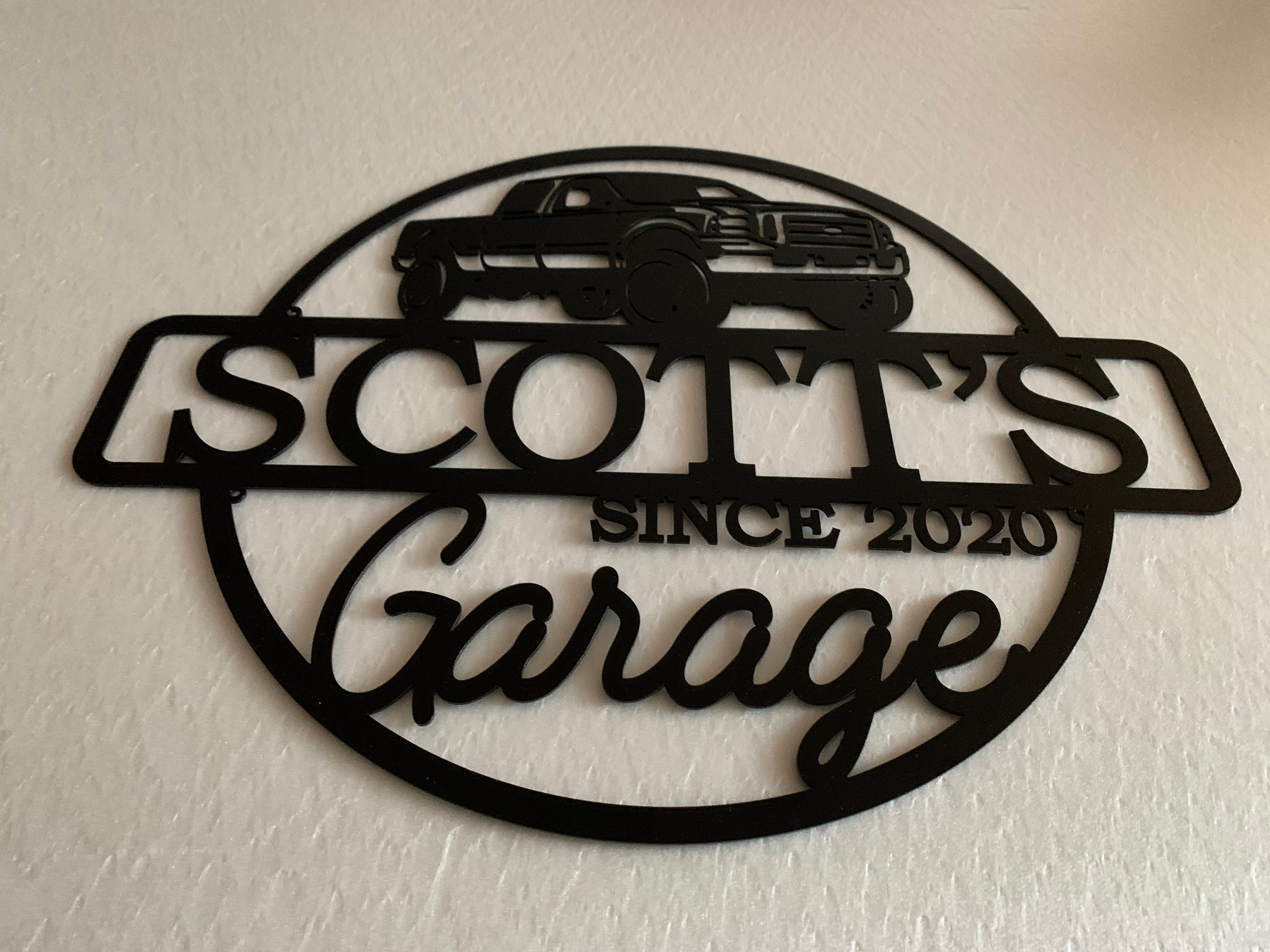Personalized Metal Name Garage Sign Custom Plaque Wall Art Housewarming ...