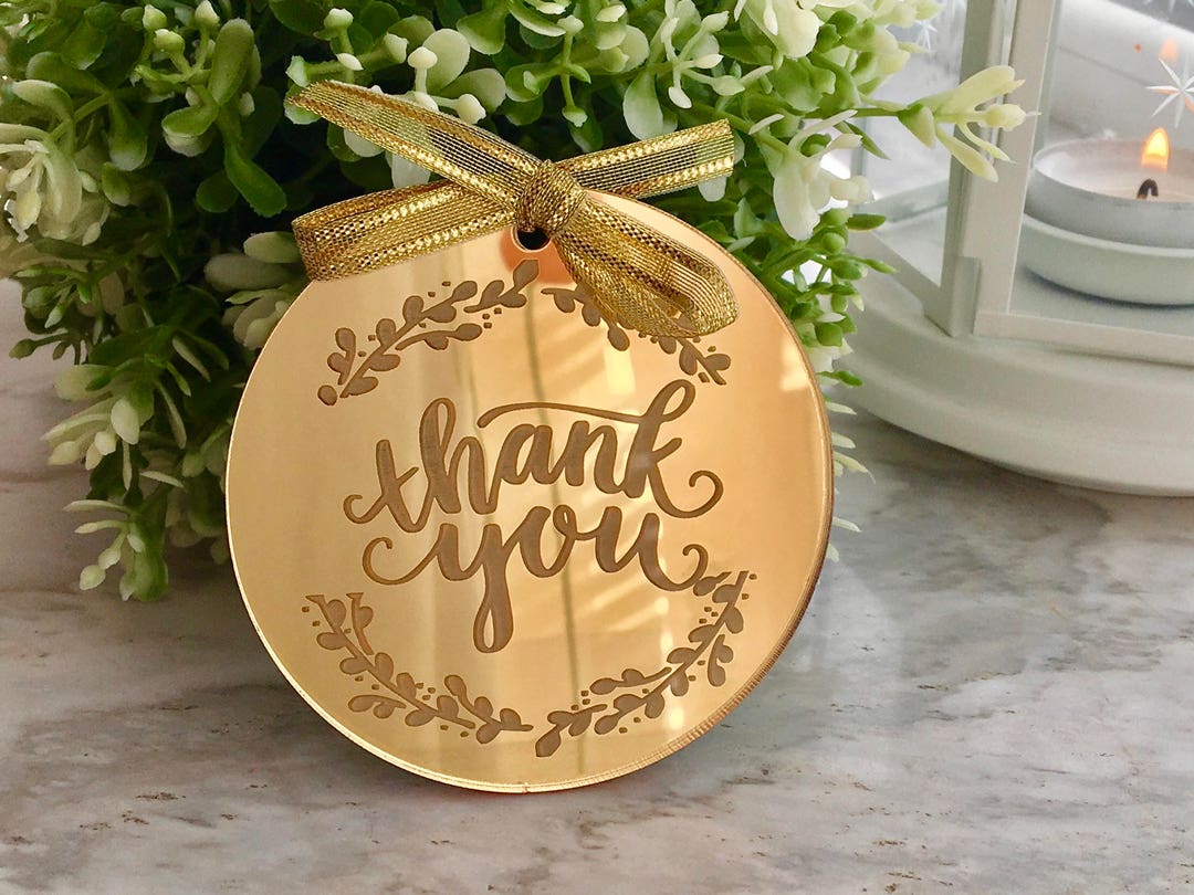 Personalized Thank You Sign Custom Ornament Gift Tags Name Bauble ...