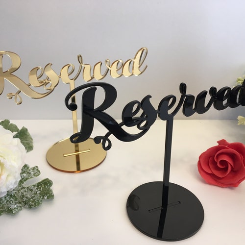 Reserved Table Sign Acrylic Wedding Signs Minimalist Wedding - Etsy