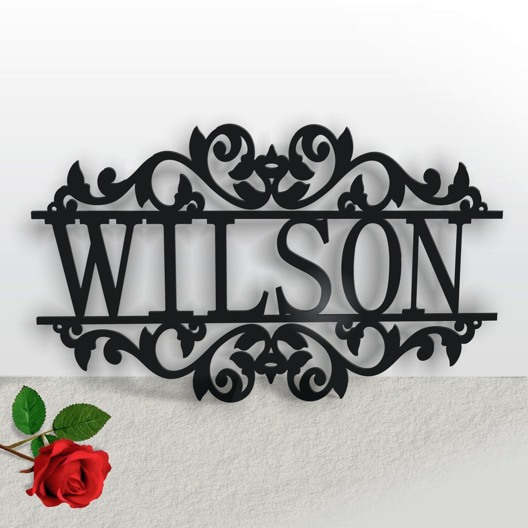 Personalized Metal Name Sign Custom Outdoor Monogram Wall Hanging Front ...