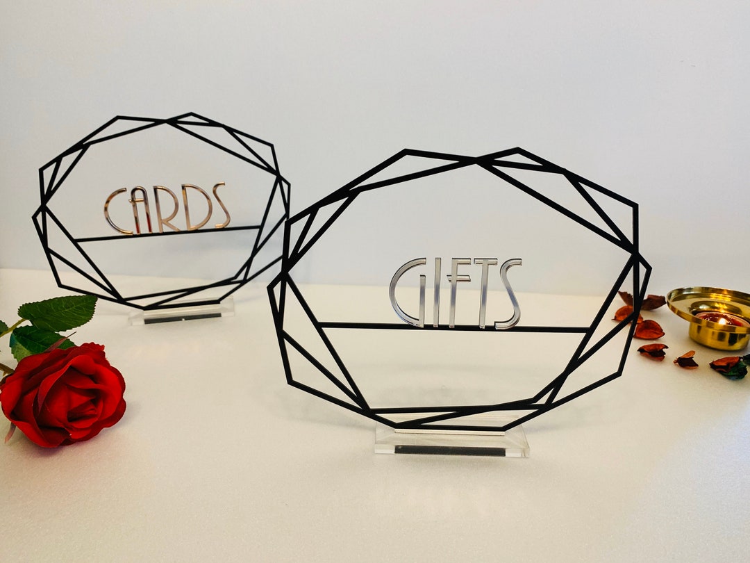 Custom Cards & Gifts Metal Table Signs - Personalized Wedding Modern ...