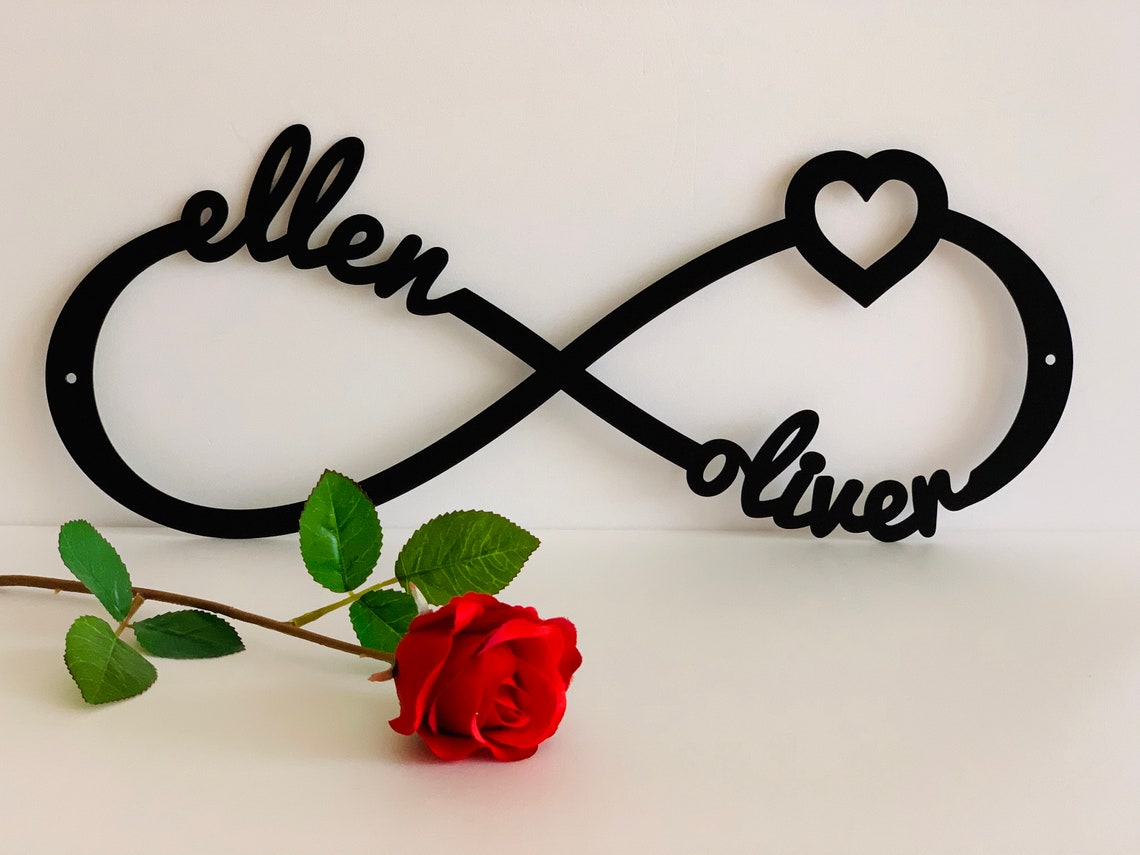 Personalized Infinity Symbol Love Sign With Heart and Custom - Etsy
