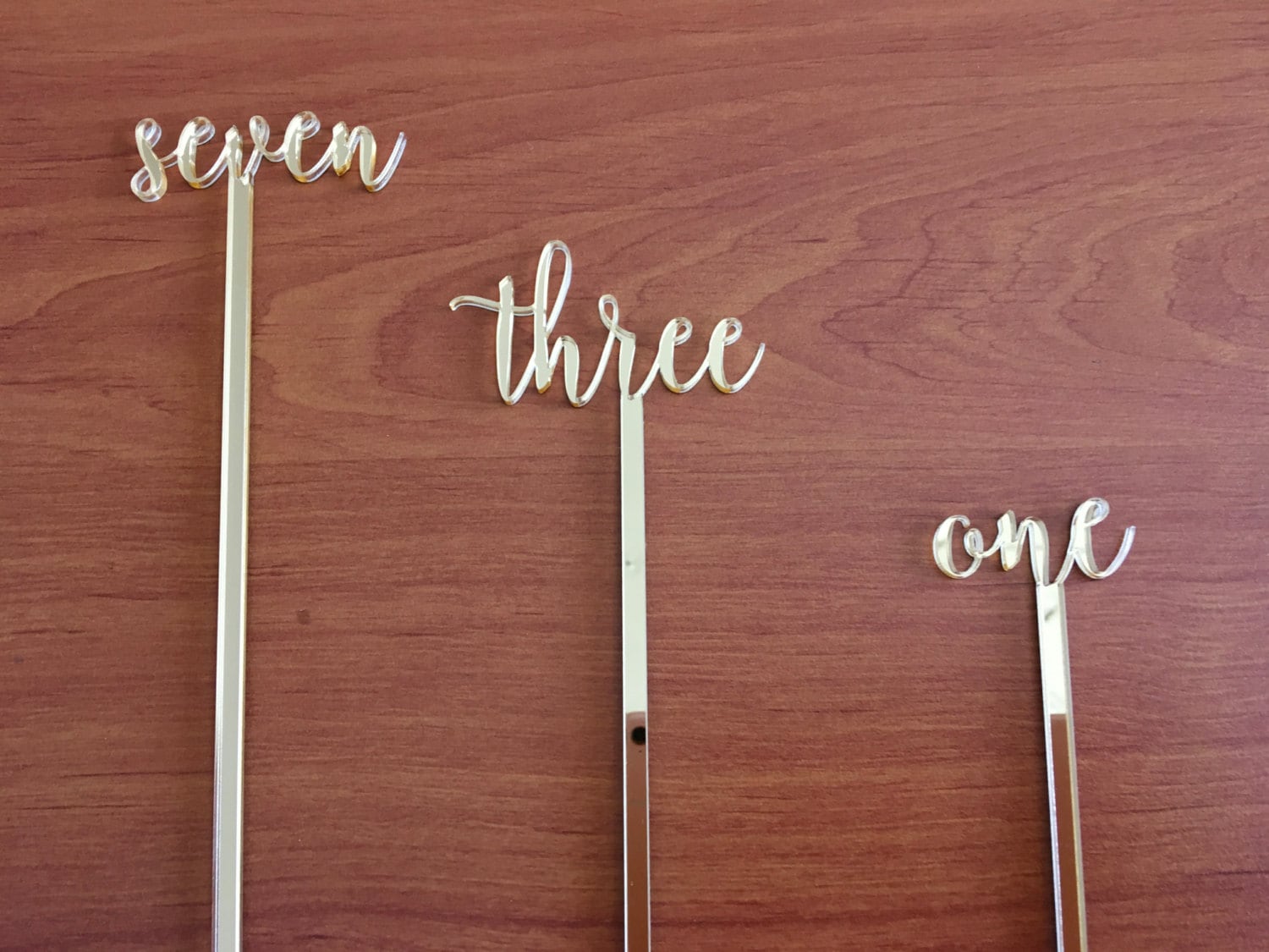 Custom Wedding Table Numbers on Stick - Table Number Holders - Script ...