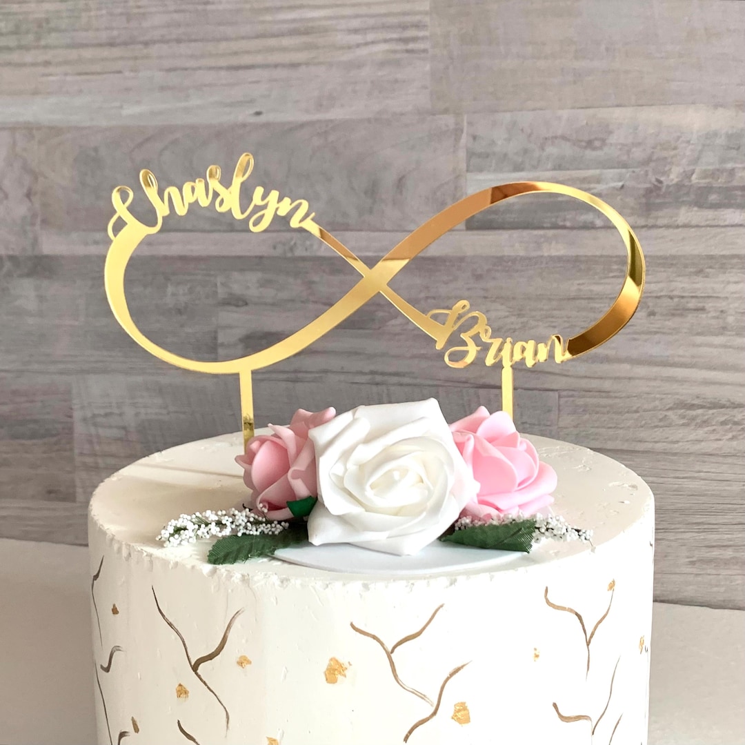 Infinity Cake Topper With Custom Name, Personalized Wedding Decor ...