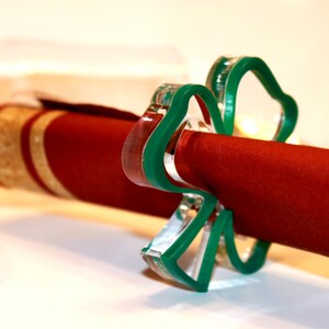 Green Napkin Ring Holders Shamrocks Ornament Irish Wedding Decorations ...