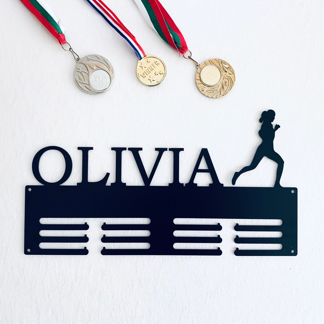 Personalized Running Medal Holder Custom Name Hanger Metal Display Rack ...
