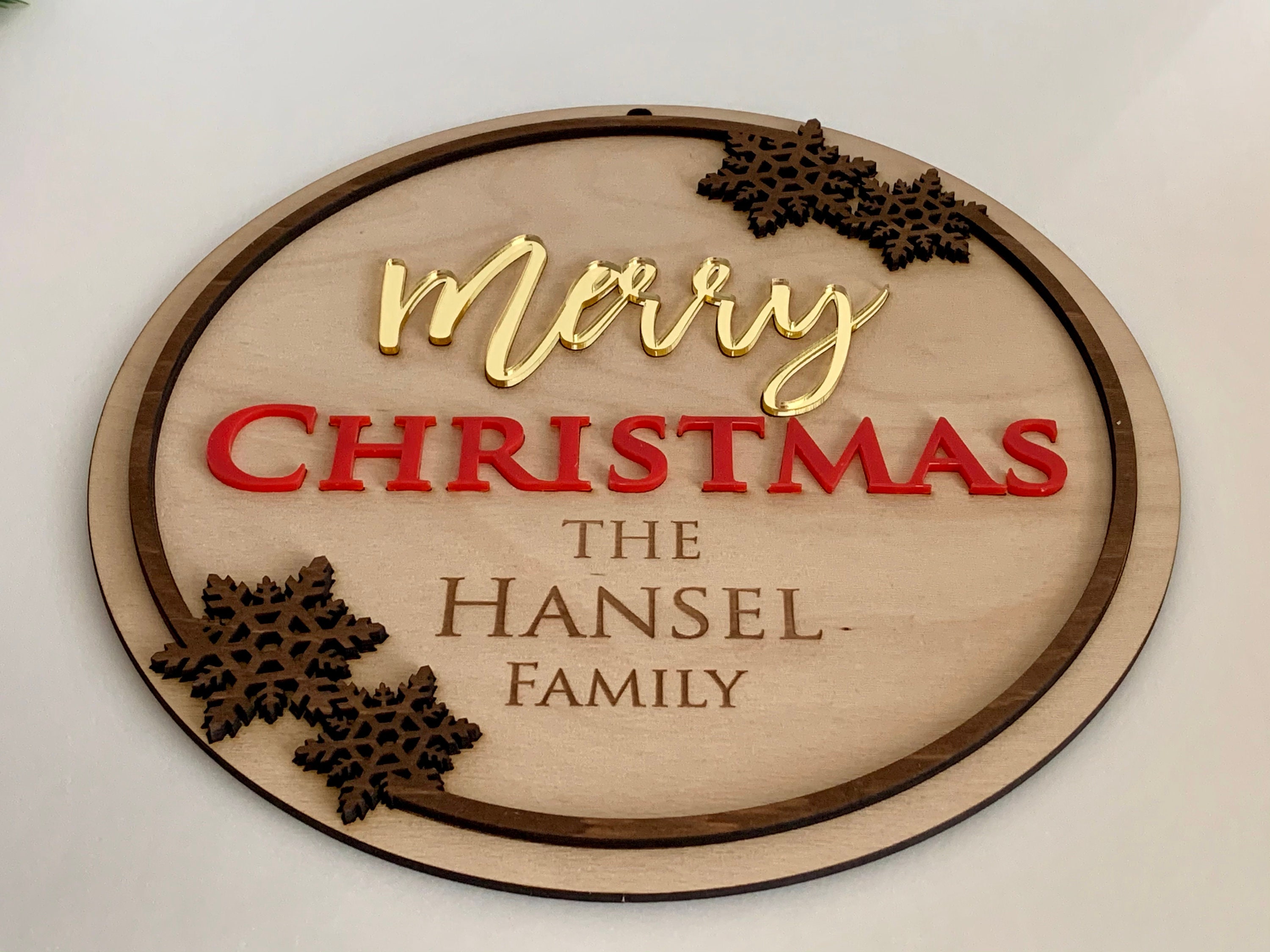 Personalized Merry Christmas Family Door Sign Custom Wood Front Door ...