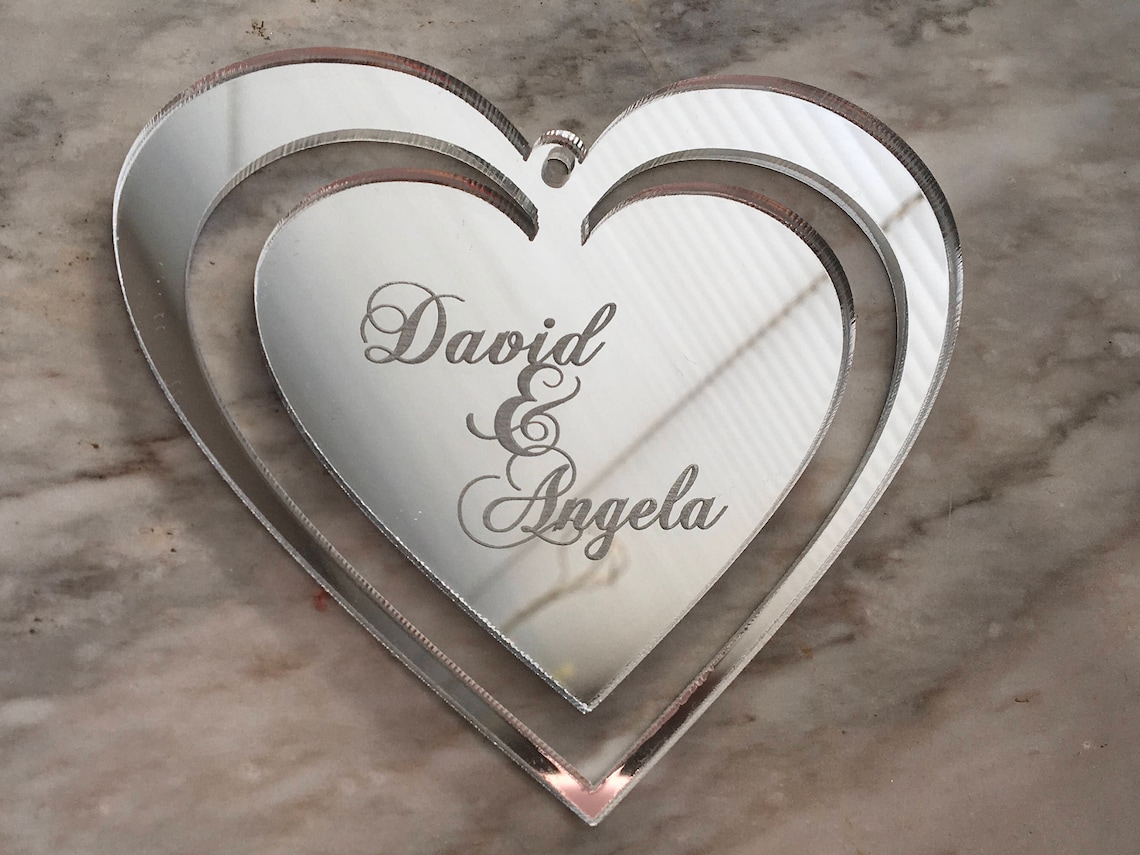 Personalized Engraved Heart Shapes Sweet Gift for Couple | Etsy