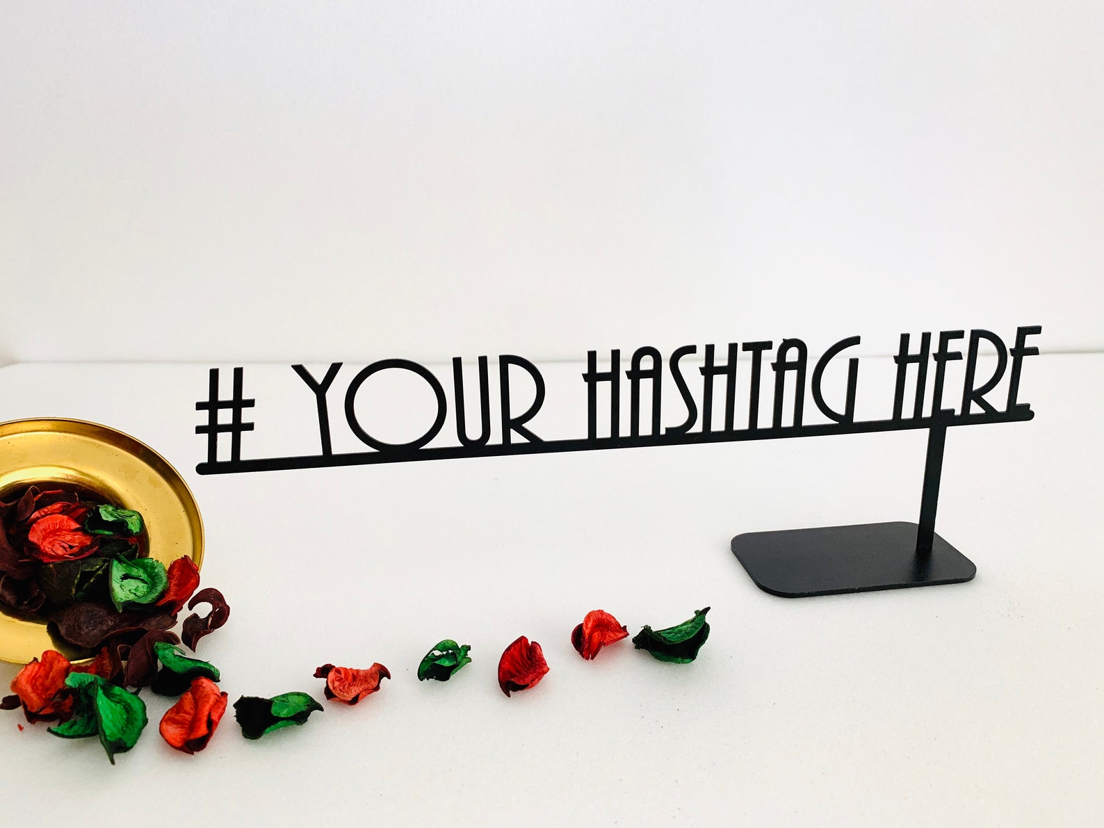 Personalized Hashtag Laser Cut Name Sign Stand Tabletop - Etsy