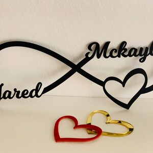 Personalized Infinity Symbol Love Sign With Heart in Different | Etsy