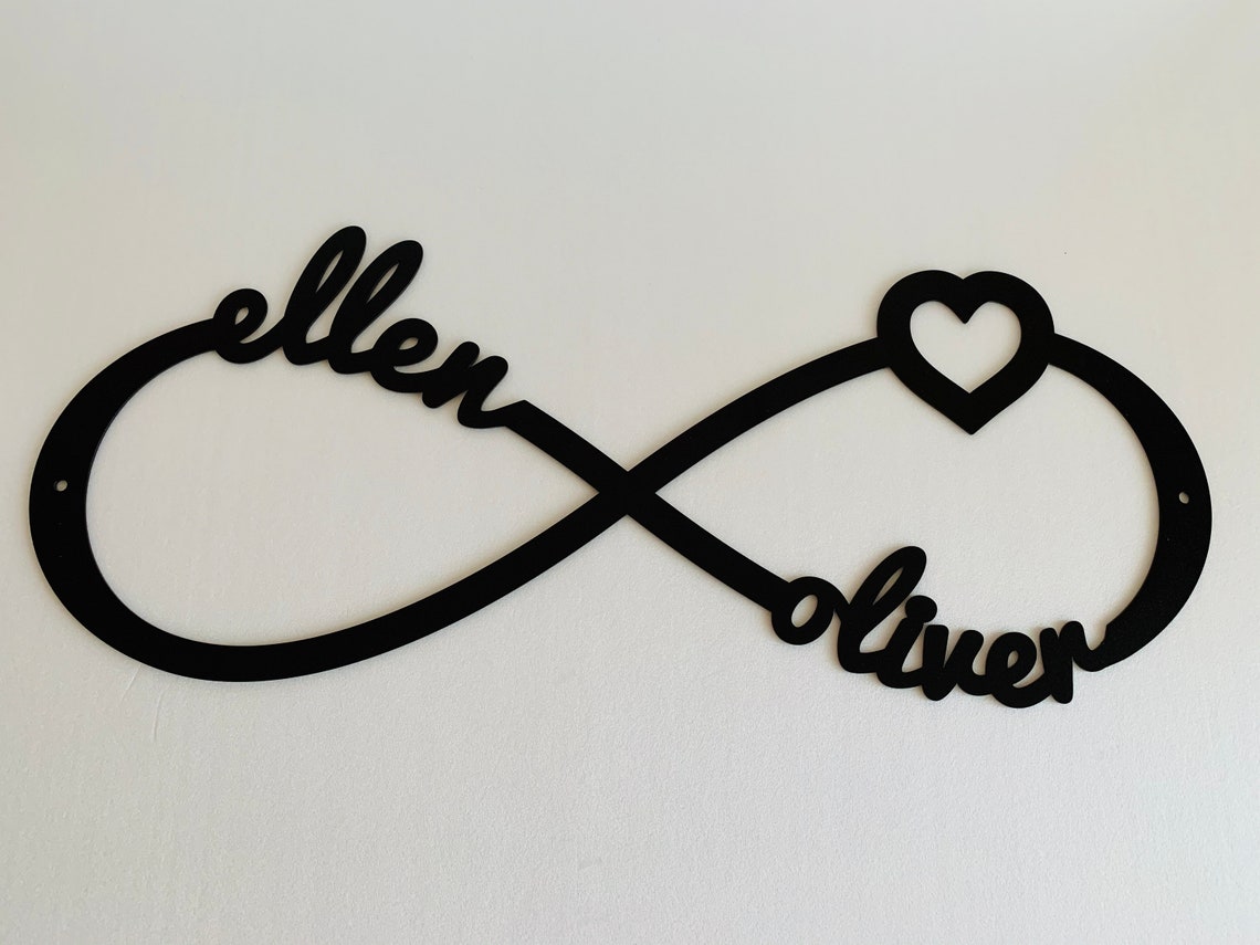 Personalized Infinity Symbol Love Sign With Heart and Custom - Etsy