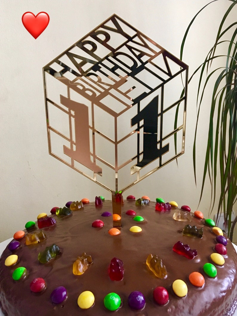Rubik's Cube Cake Topper Personalized Any Name Age - Etsy Australia