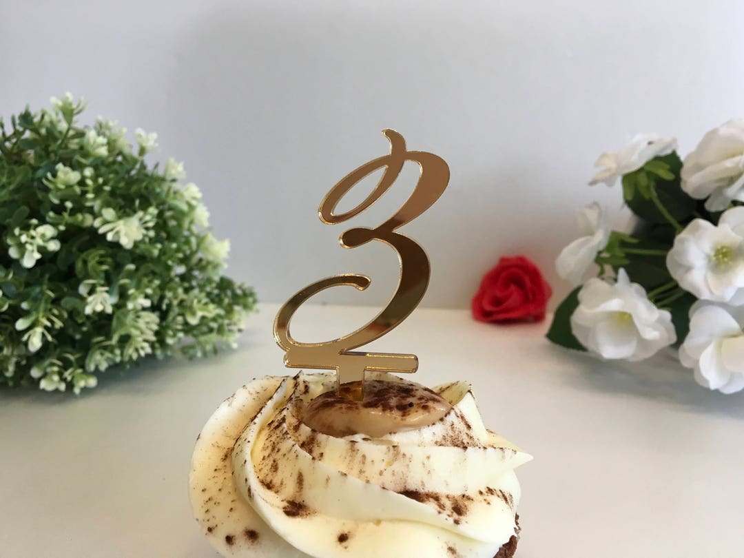 Number Cake Toppers Birthday Decorations Acrylic Number Picks Age Food ...