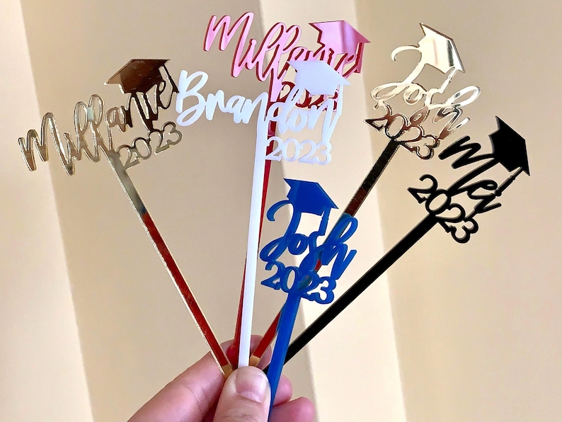 Personalized Graduation Drink Stirrers - Custom Class of 2026 ...