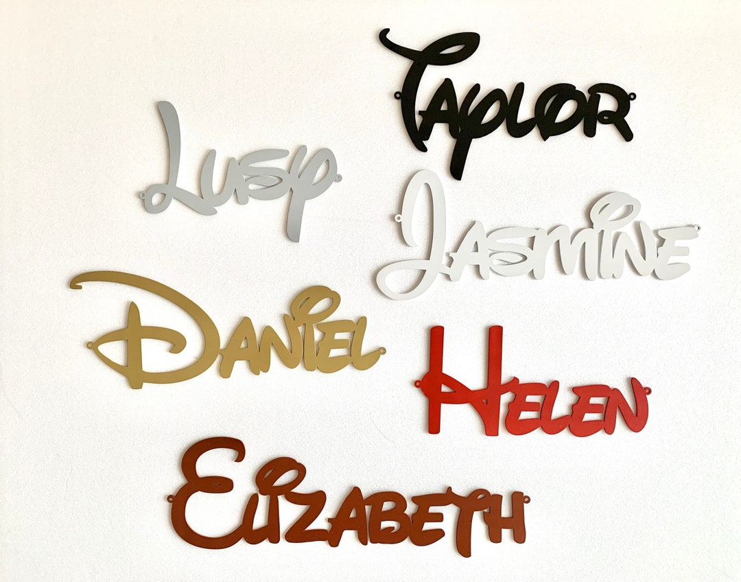 Personalized Disney Names Custom Metal Names Laser Cut Letters Disney ...