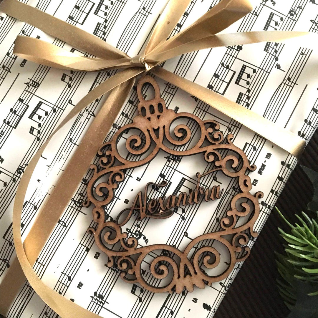 Personalized Name Tree Ornament, Wooden Name Bauble - Custom Christmas ...
