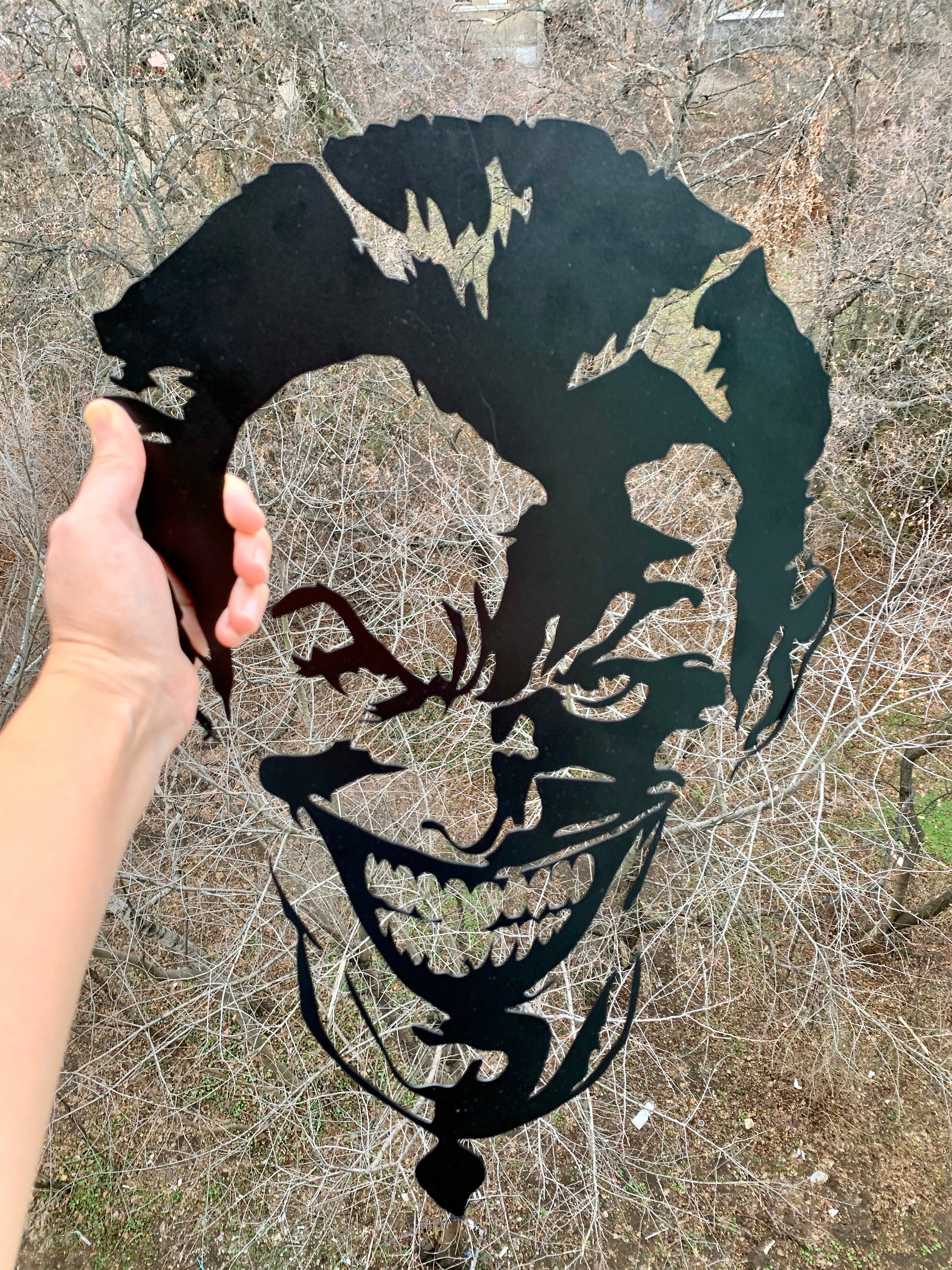 Metal Wall Art Laughing Joker Face Wall Hanging Sign Comic Housewarming ...