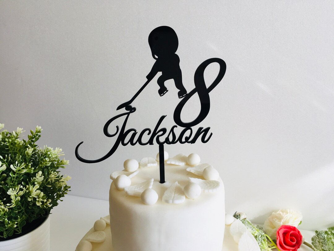 Personalized Any Name Cake Topper for Boys Any Age Custom Ice Hockey ...