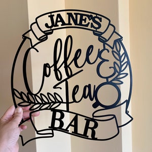 Personalized Metal Sign Coffee & Tea Bar Sign Custom Laser Cut Name ...