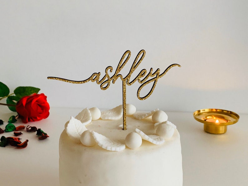 Personalized Name And Age Birthday Cake Topper Custom Table Etsy