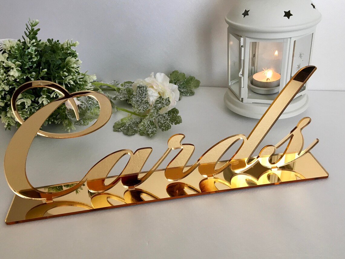 Wedding Card Sign Cards Table Sign Gold Sign for Table - Etsy