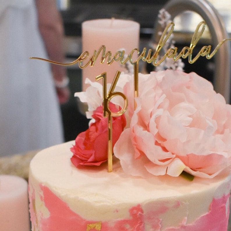 Personalized Name And Age Birthday Cake Topper Custom Table Etsy