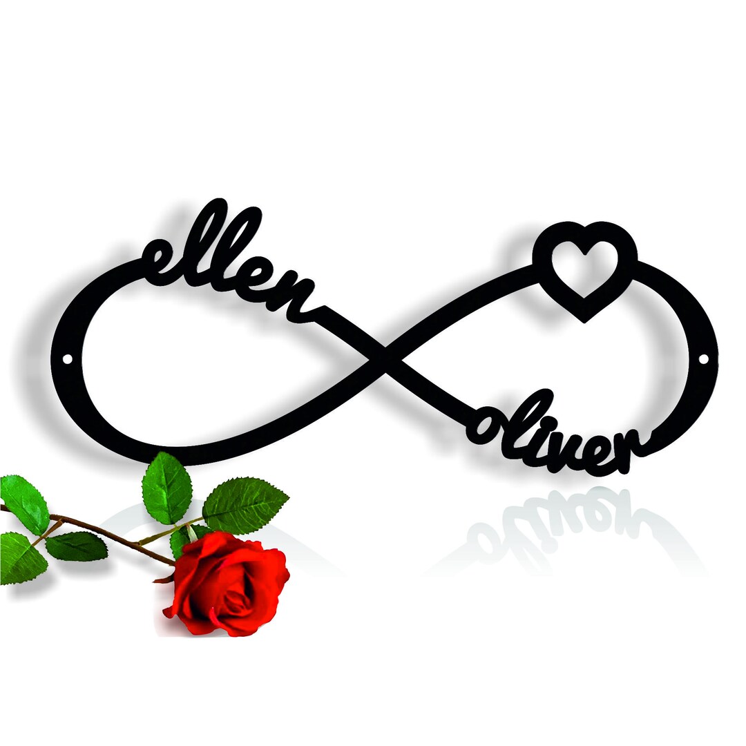 Personalized Infinity Symbol Love Sign With Heart and Custom Names You ...