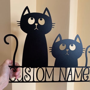 Personalized Cat Sign Custom Name Sign Cute Kitten Metal Sign Mother's ...