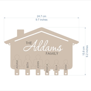 Personalized Wooden Key Rack With Family Members – Custom Wall Mount ...