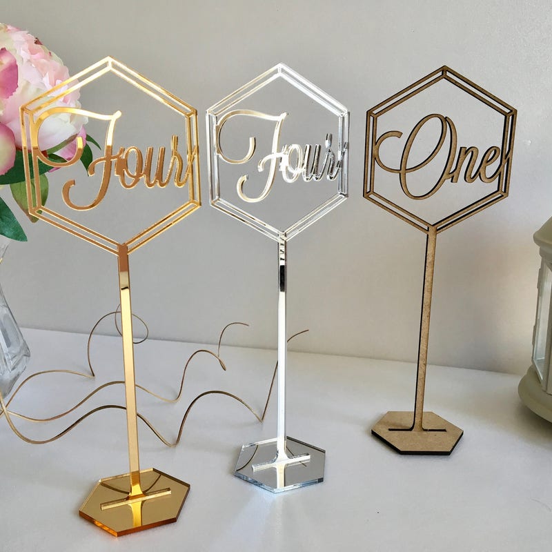 Gold Table Number - Etsy