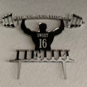 Personalized Bodybuilder Name & Age Cake Topper Strong Man Custom ...