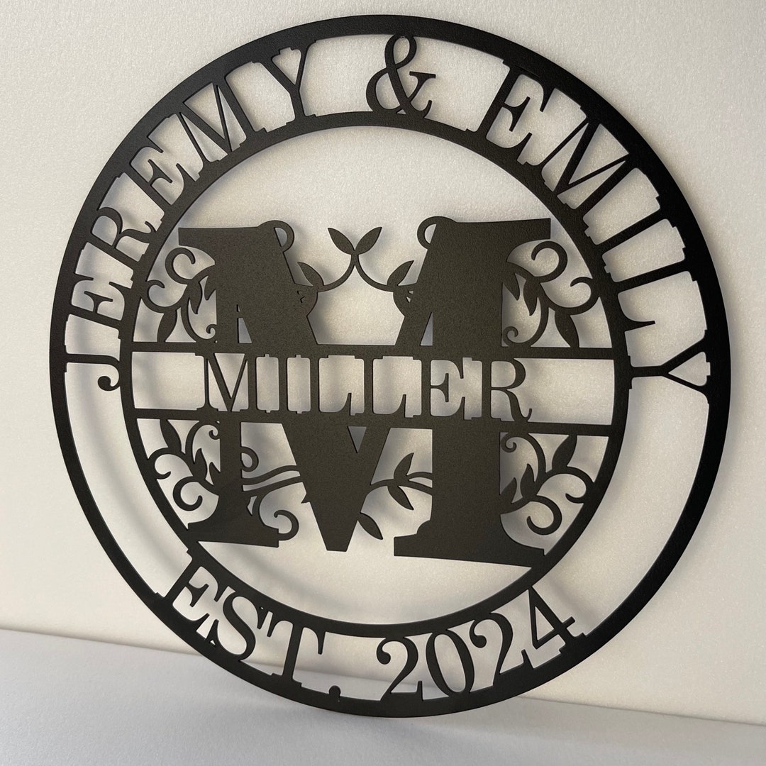 Personalized Family Name Sign - Split Letters Initial Sign - Available ...