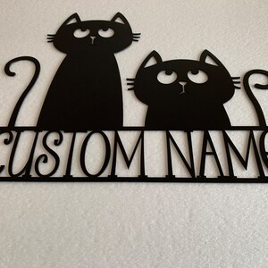 Personalized Cat Sign Custom Name Sign Cute Kitten Metal Sign Mother's ...