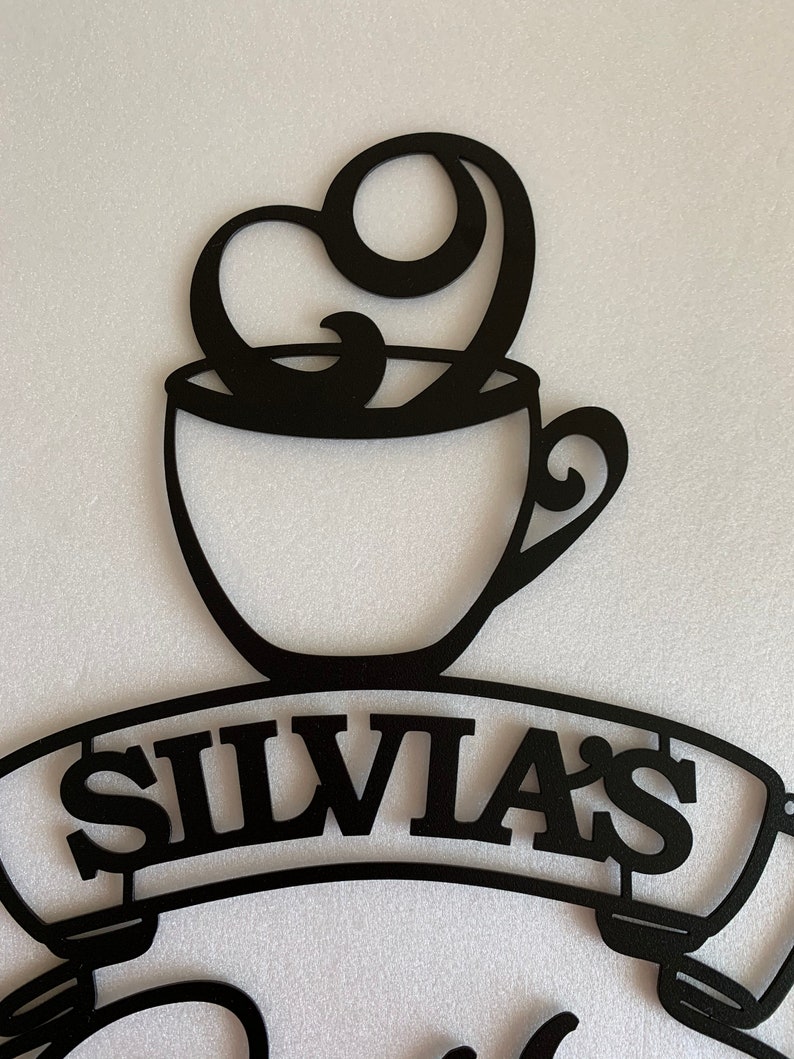 Personalized Coffee Bar Metal Name Sign Custom Laser Cut Cup - Etsy
