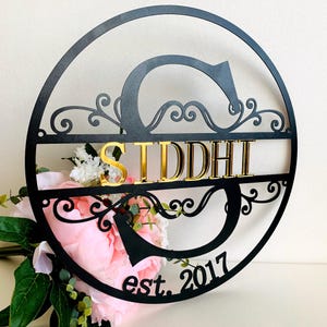 Personalized Last Name Metal Art Sign Wedding Gift Family Name Custom ...