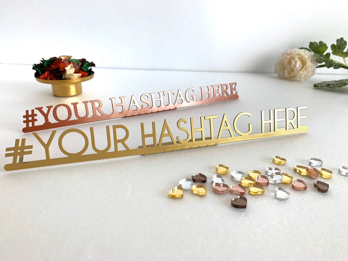 Hashtag Sign Personalized Metal Hashtag Wedding Decoration | Etsy