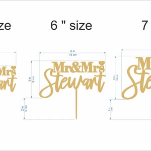 Personalized Mr and Mrs Cake Topper Wedding Cake Toppers With Heart ...