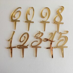 Number Cake Toppers Birthday Decorations Acrylic Number Picks Age Food ...