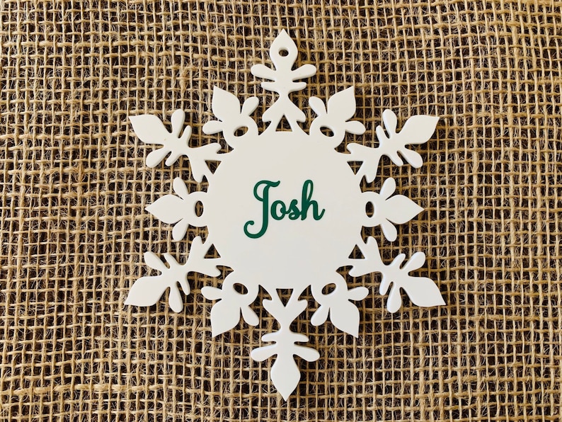 Custom Snowflake Name Ornaments Personalized Laser Cut - Etsy