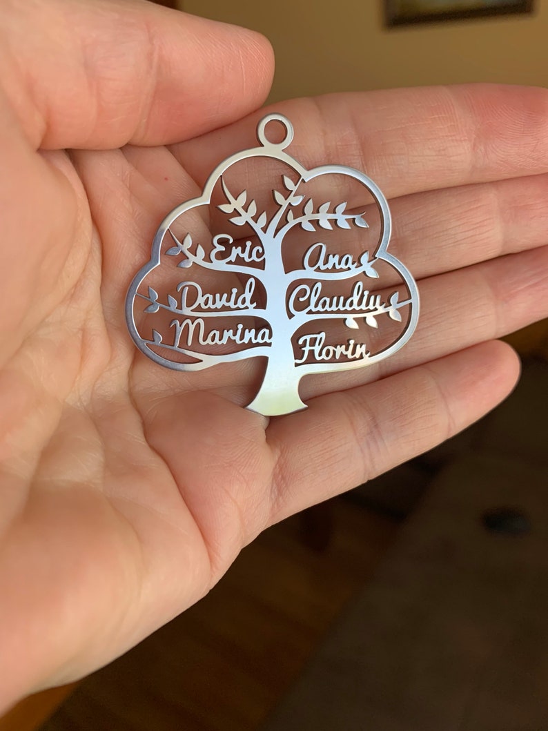 Personalized Family Tree of Life Name Pendant Custom Names - Etsy