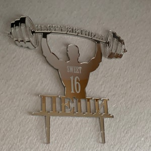 Personalized Bodybuilder Name & Age Cake Topper Strong Man Custom ...