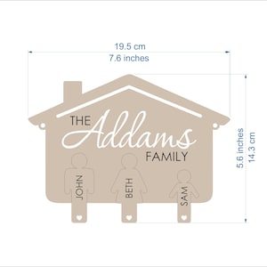 Personalized Wooden Key Rack With Family Members – Custom Wall Mount ...