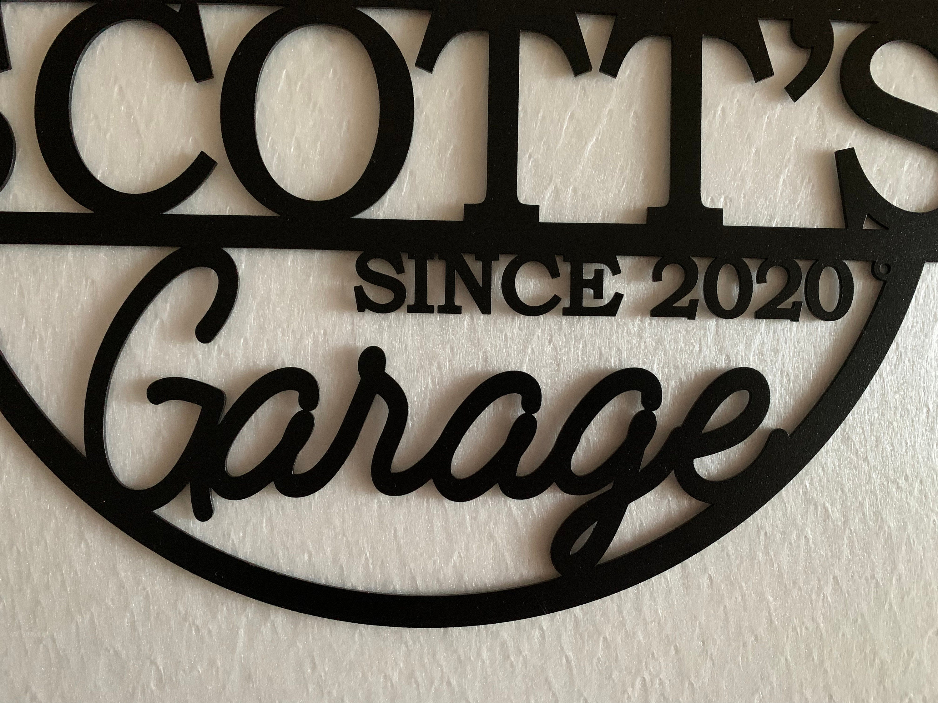 Personalized Metal Name Garage Sign Custom Plaque Wall Art Housewarming ...