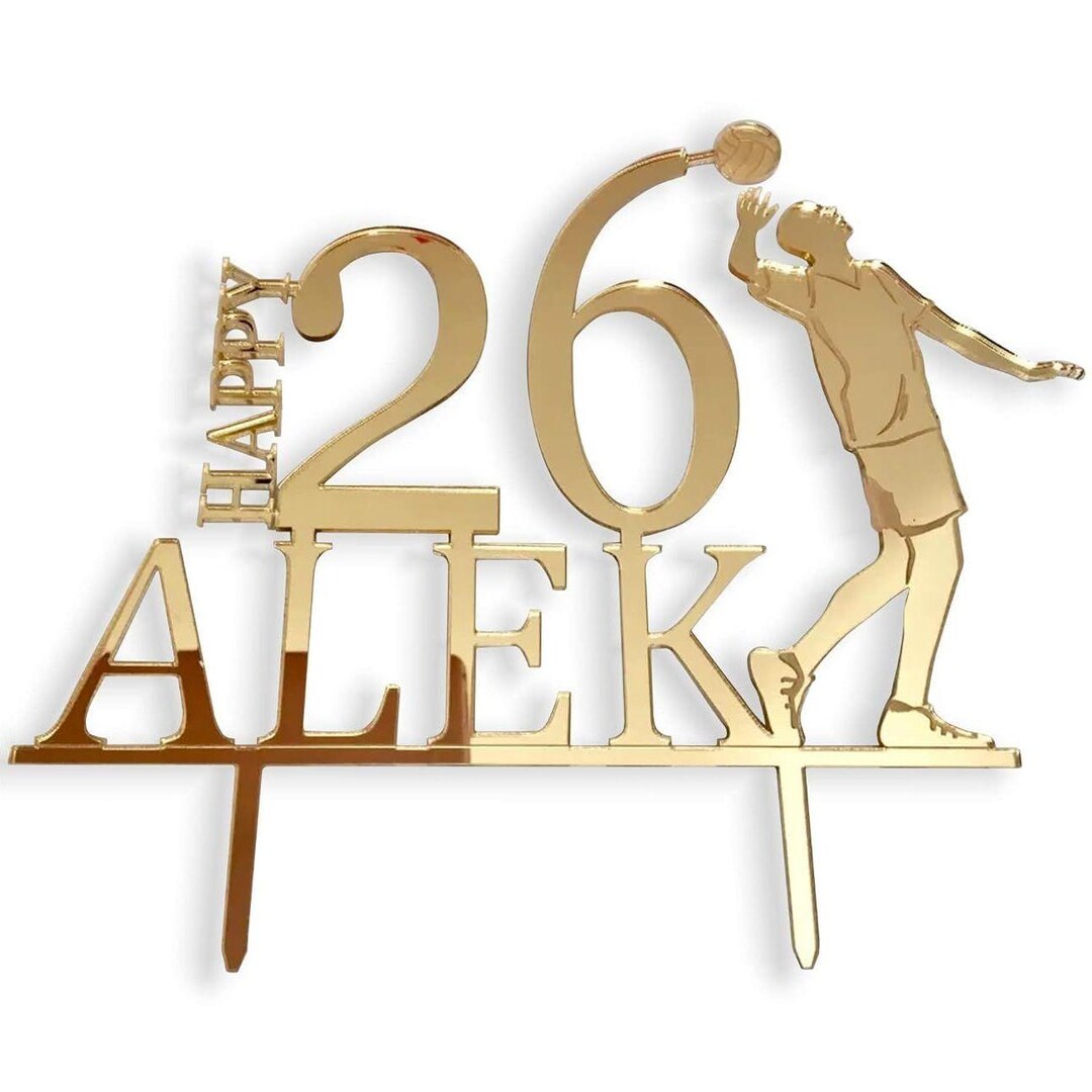 Custom Volleyball Cake Topper - Personalized With Name and Age - Male ...